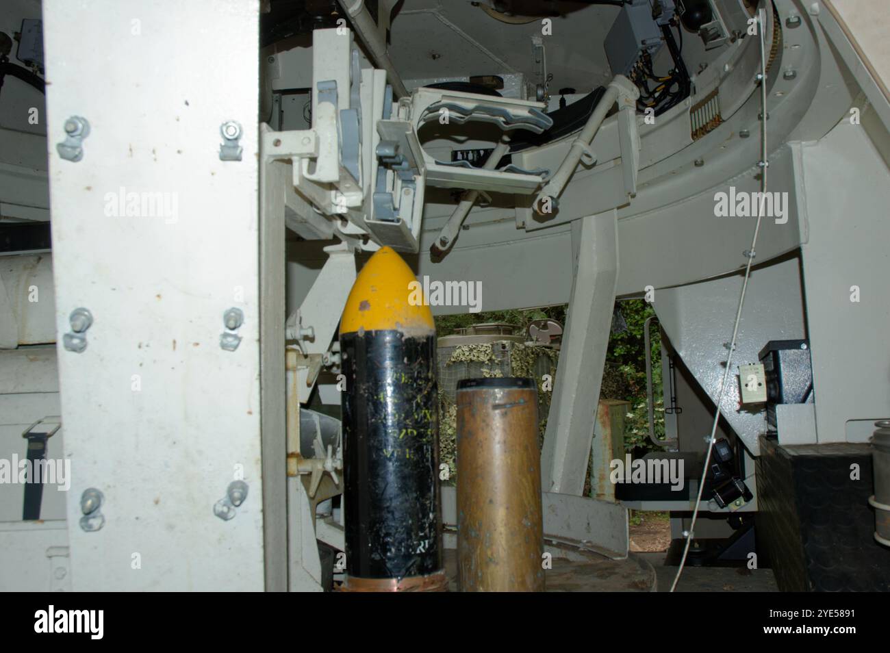 Inside the gun turret of Vickers Mk 11 Viper patrol vehicle Stock Photo ...