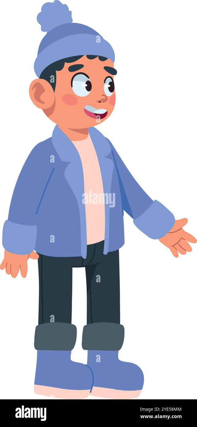 cartoon boy with autumn clothes Stock Vector Image & Art - Alamy