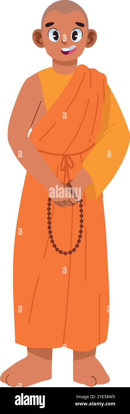 buddhist monk with traditional clothes Stock Vector Image & Art - Alamy