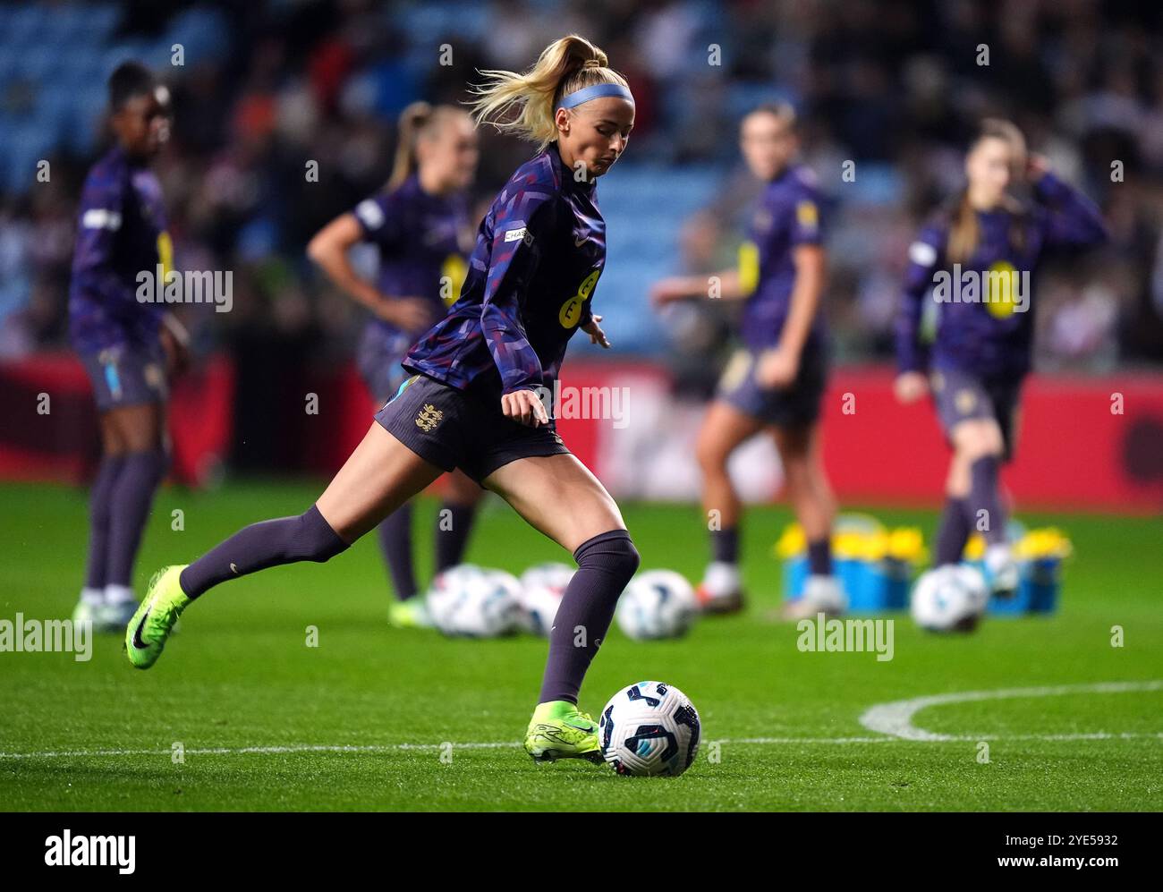 England's Chloe Kelly warms up before an international friendly match ...