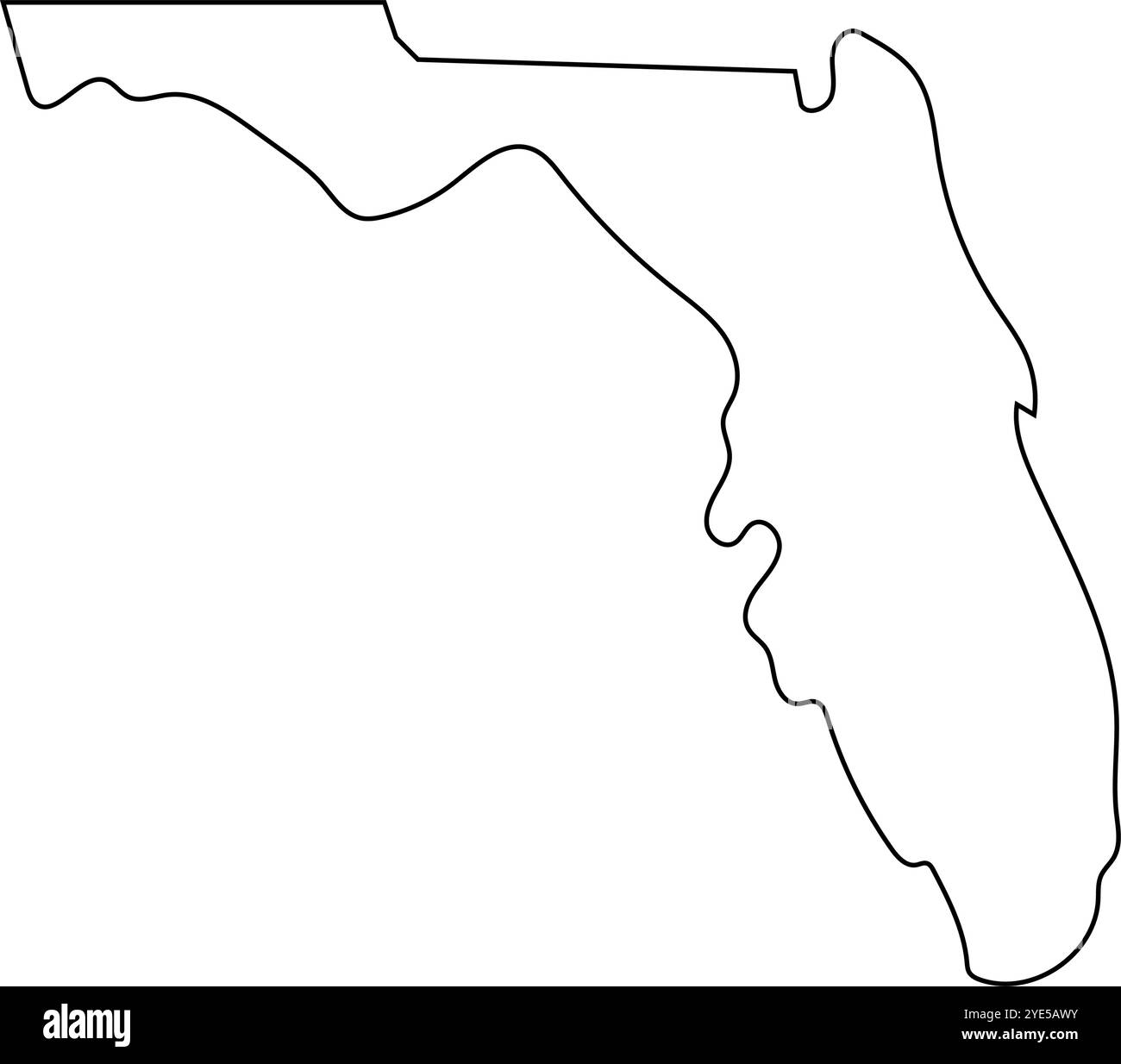 Map of florida and black line hi-res stock photography and images - Alamy
