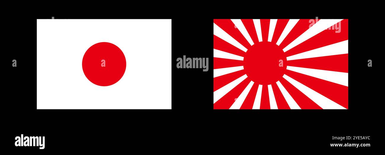 Japanese flag and rising sun flag icon set. Editable vector Stock ... Japanese flag and rising sun flag icon set. Editable vector Stock ...