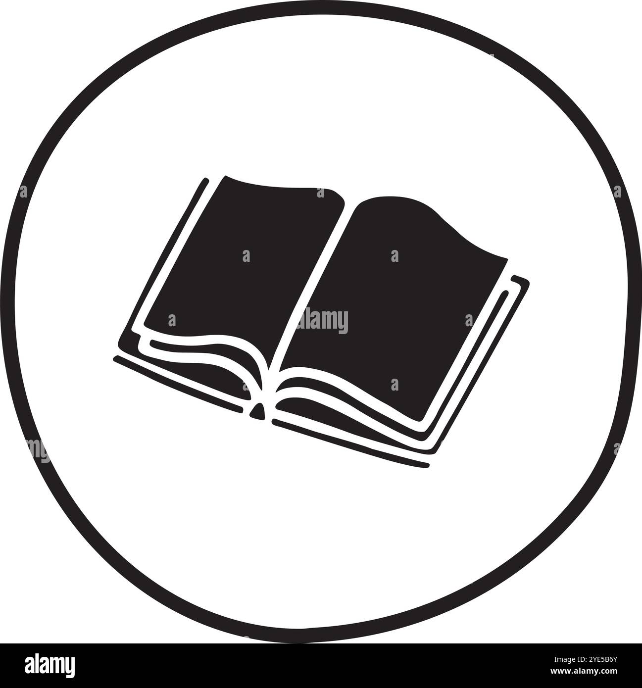 Doodle book icon handdrawn with pen. Knowledge and education symbol ...