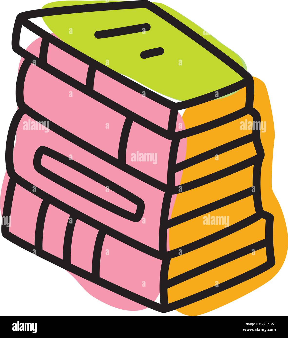 Doodle pile of books icon. Hand drawn book, journal or notebook symbol ...