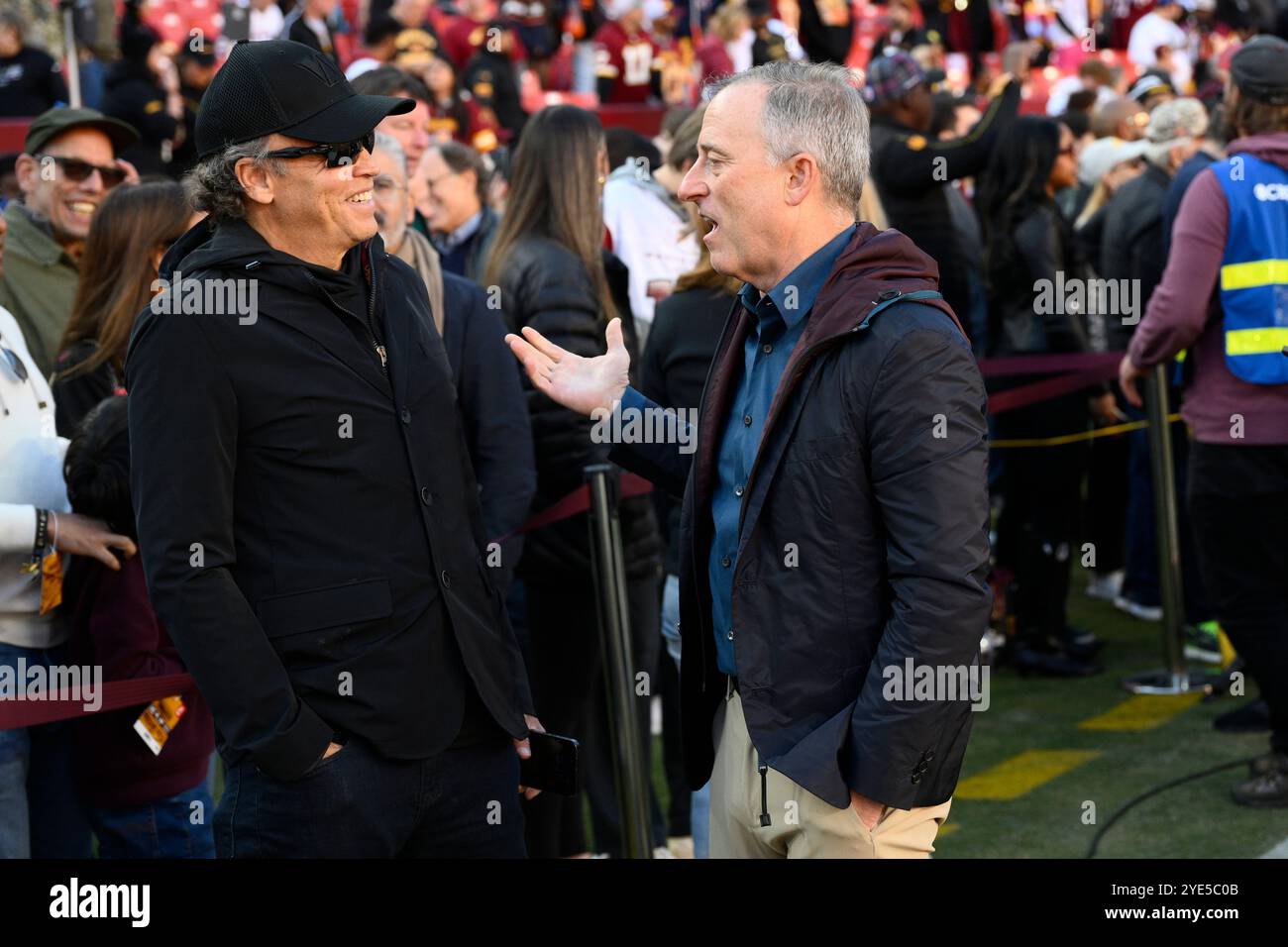 Washington Commanders managing partner Josh Harris, right, talks with ...