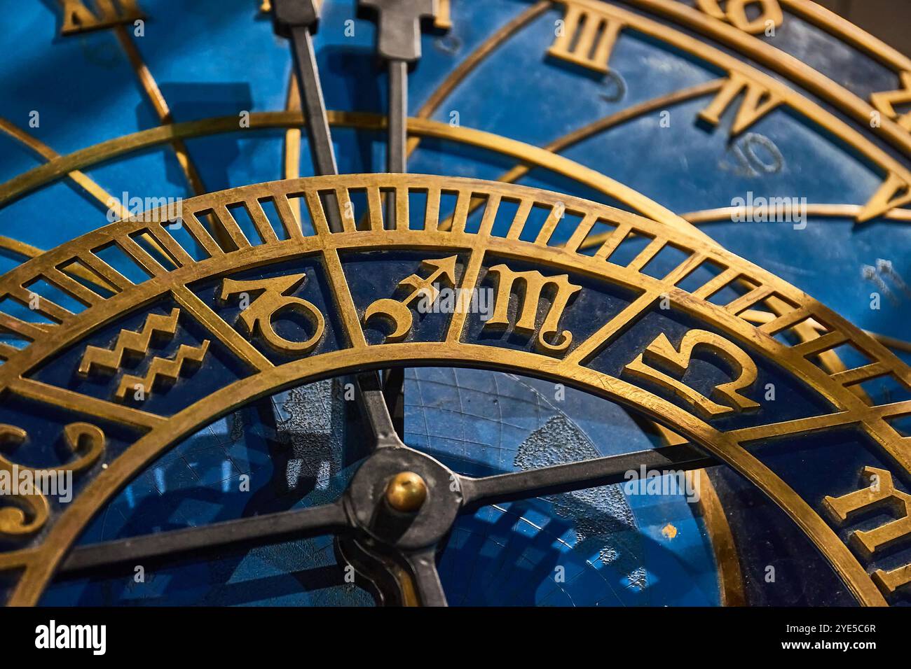 Old astronomical clock detail Stock Photo - Alamy