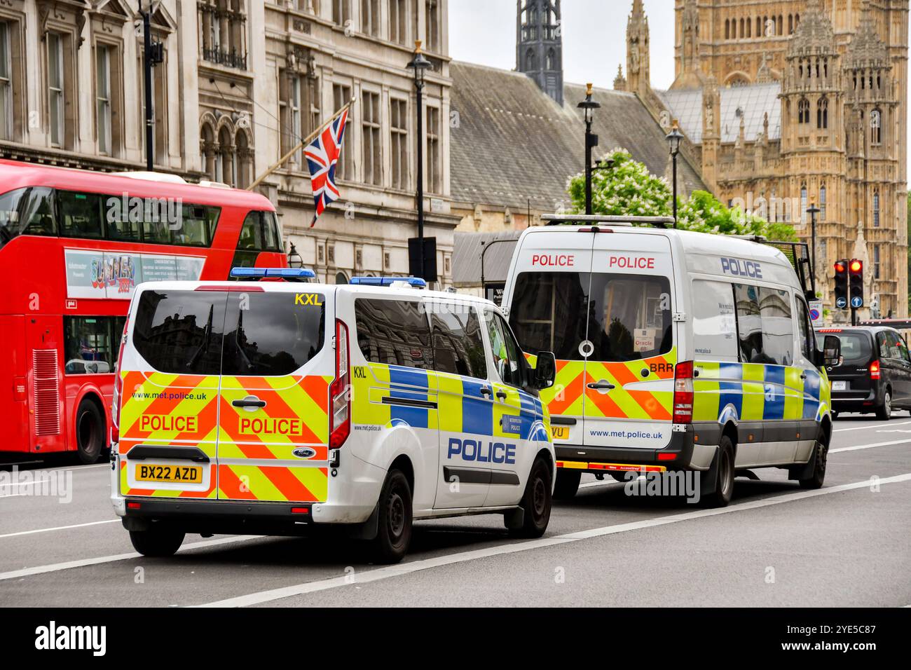 London, England, UK - 27 June 2023: Police vehicles used by the ...