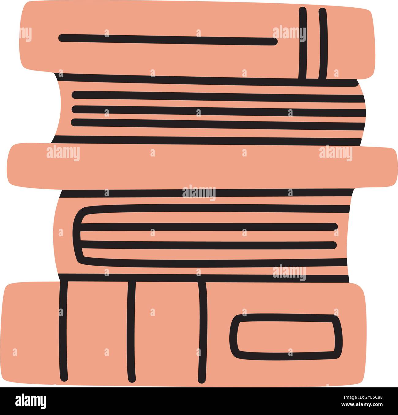 Doodle pile of books icon hand drawn in a modern minimalistic style ...