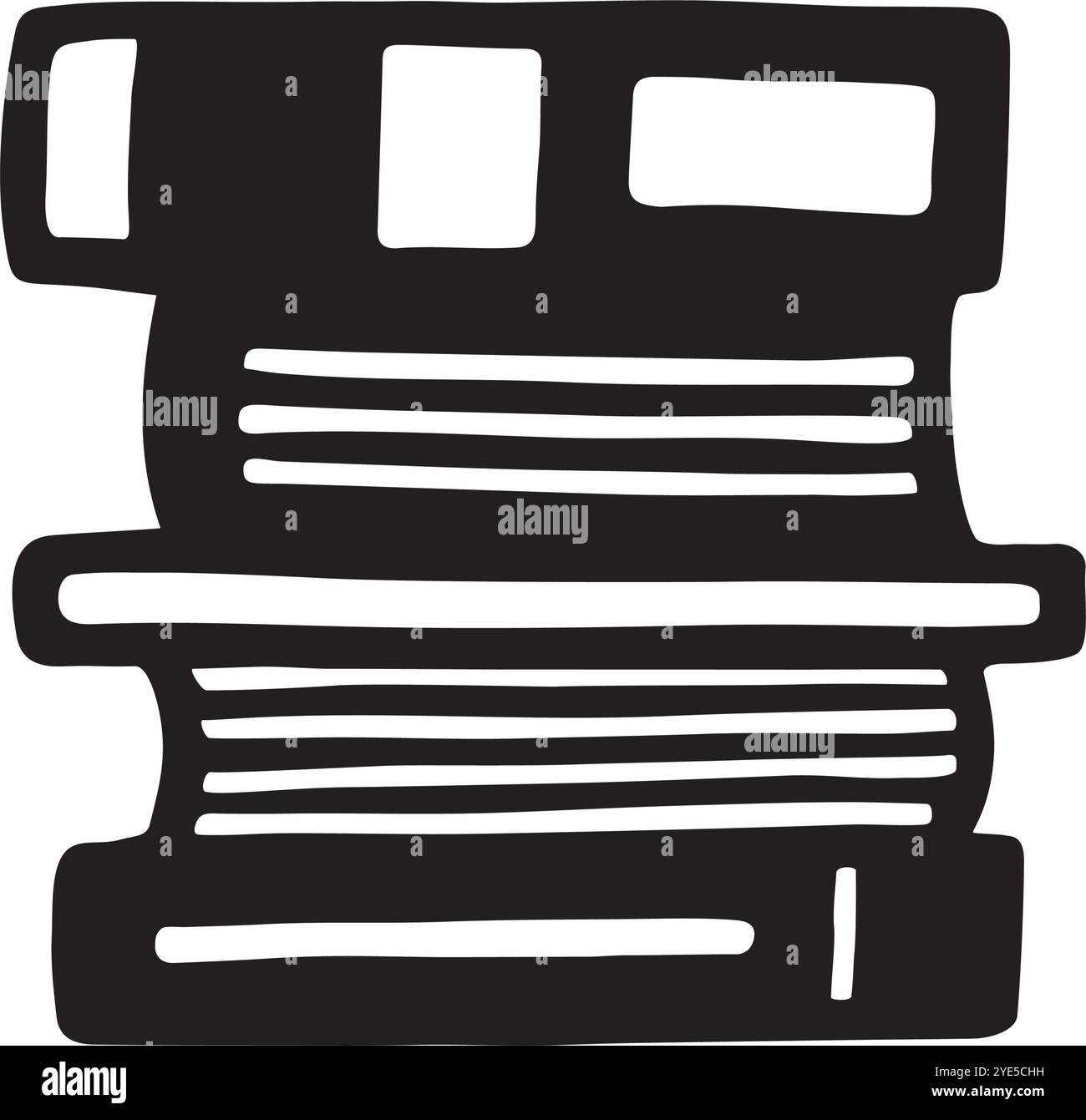 Doodle pile of books icon. Hand drawn book, journal or notebook symbol ...