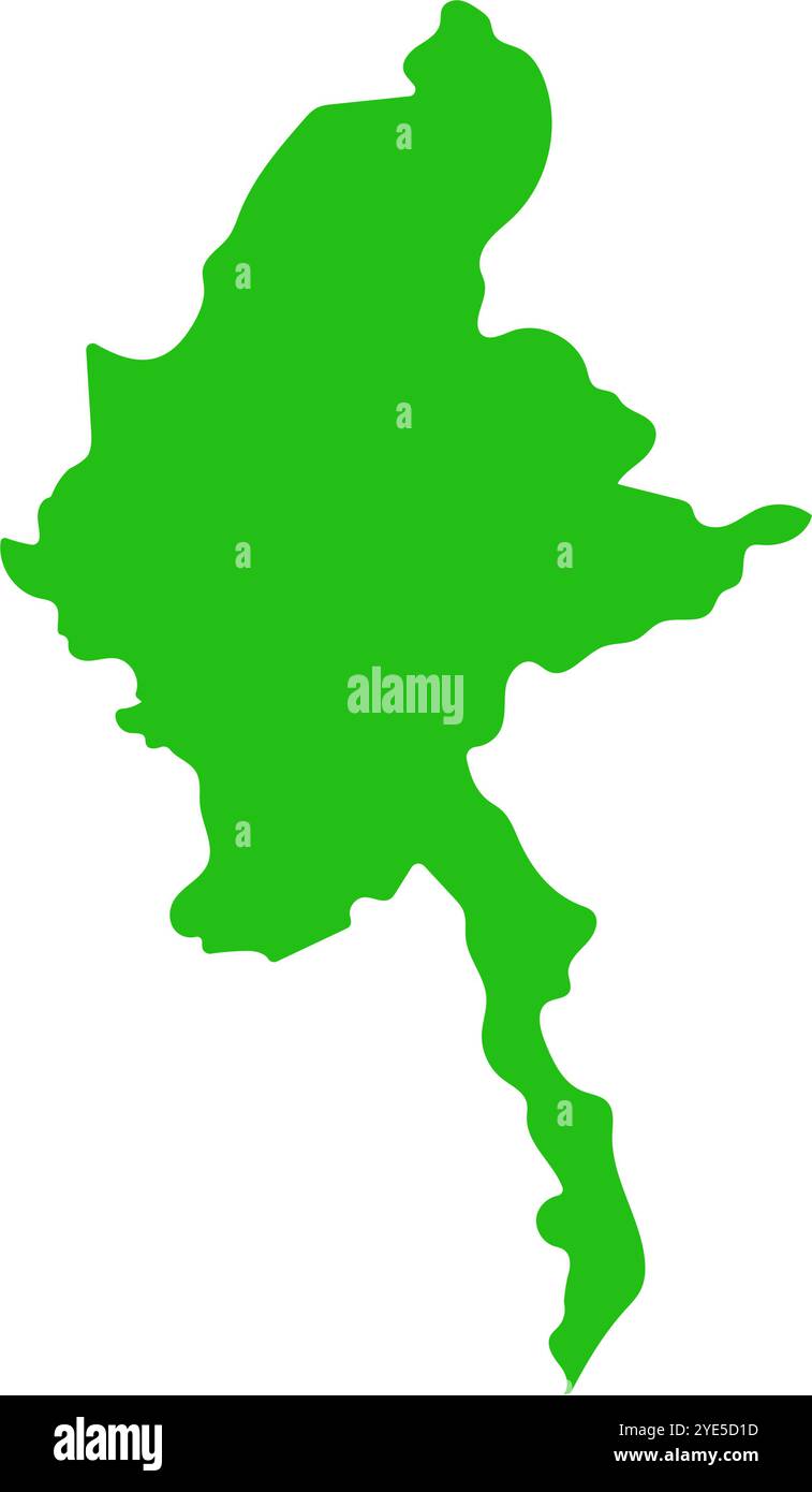 Flat design Myanmar map icon. Editable vector Stock Vector Image & Art - Alamy