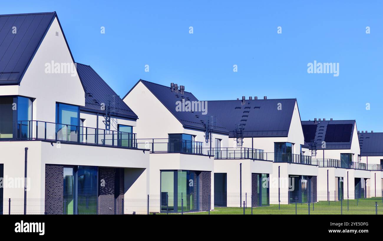 Cityscape with modern townhouses in a residential area, new apartment ...