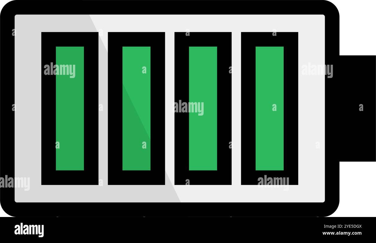 Modern full battery icon. Full charge. Editable vector Stock Vector ...