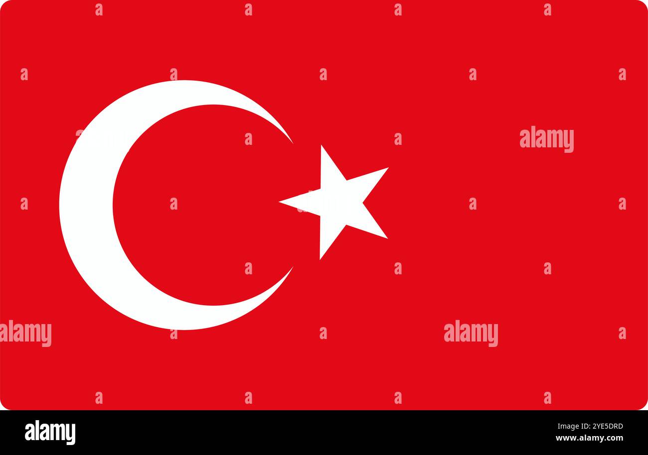 Turkish flag icon. Turkey. Editable vector Stock Vector Image & Art - Alamy