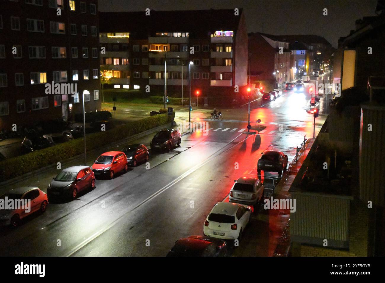 Copenhagen/ Denmark/28 October 2024/ Danish weather rain fall ans show ...