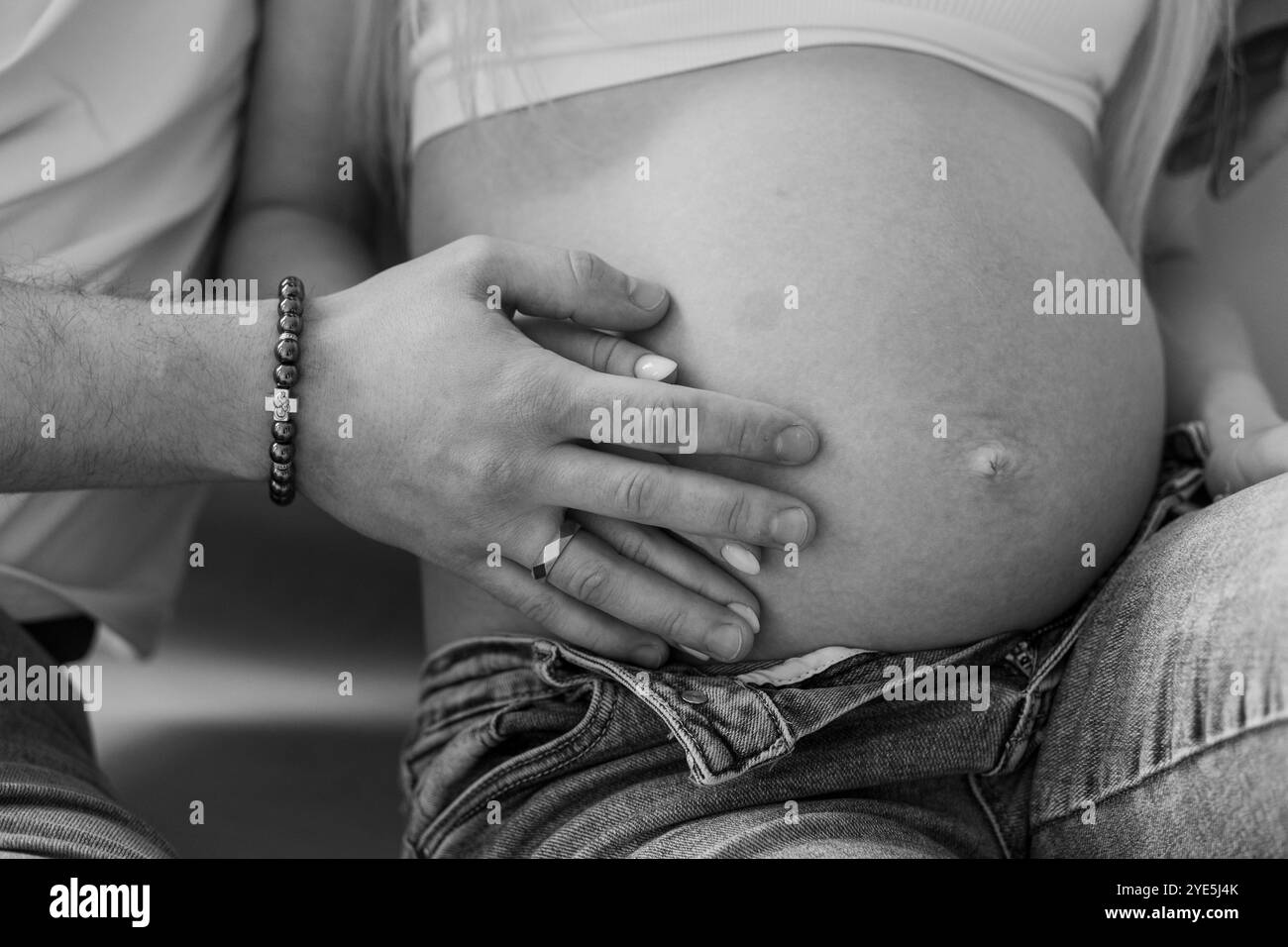 Expectant Couple's Tender Moment Highlighting Pregnancy Emotion and ...