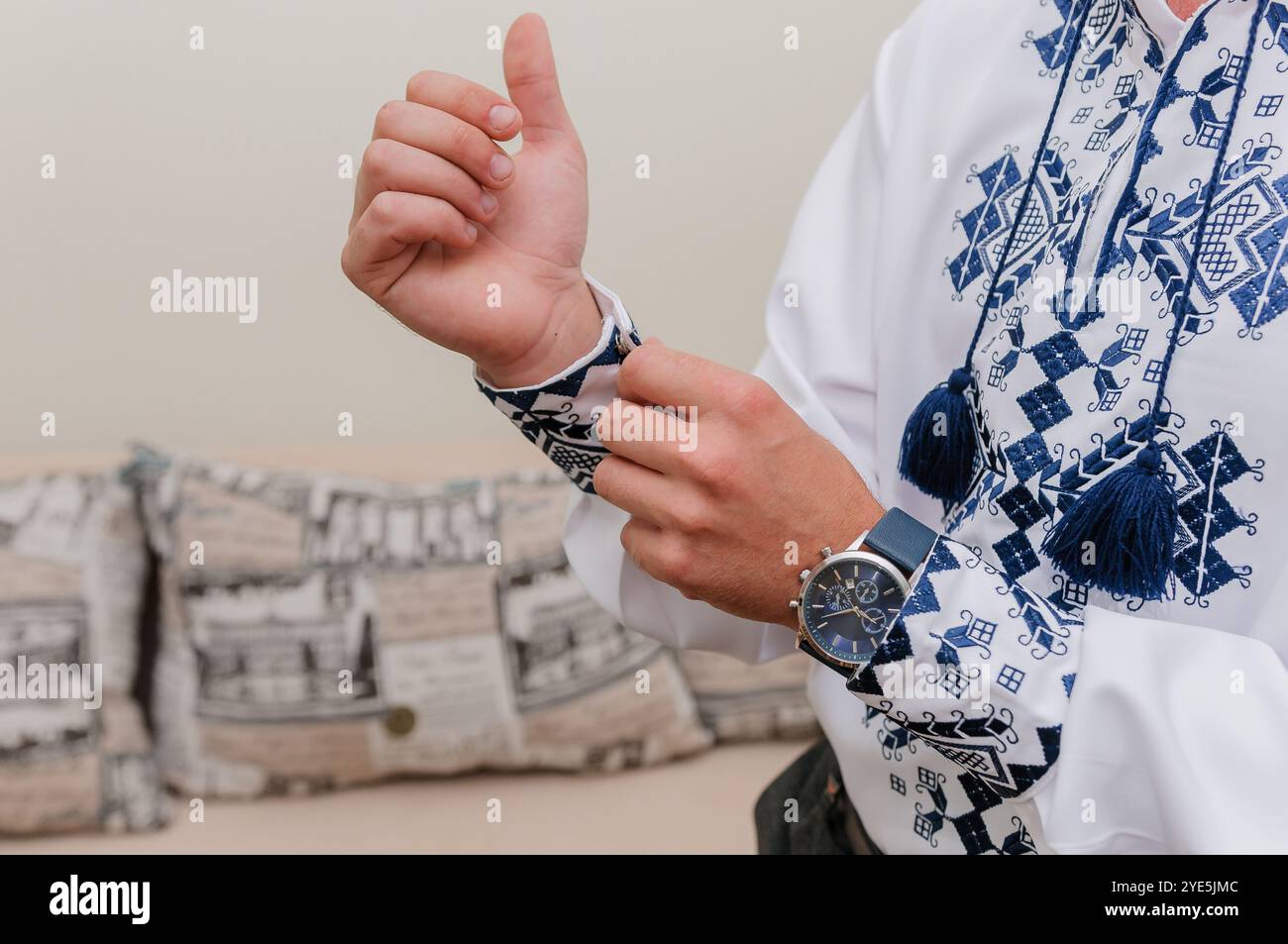 Traditional Ukrainian Attire with Modern Accessories Stock Photo - Alamy