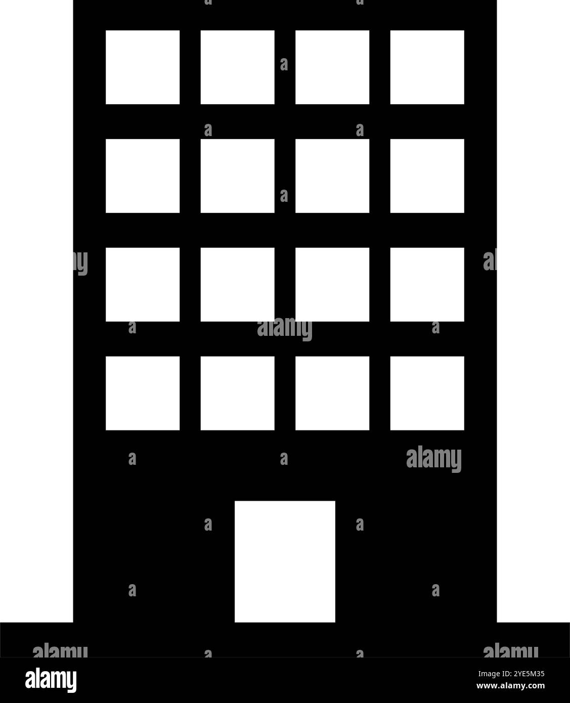 High-rise building and high-rise apartment silhouette icon. Tower ...