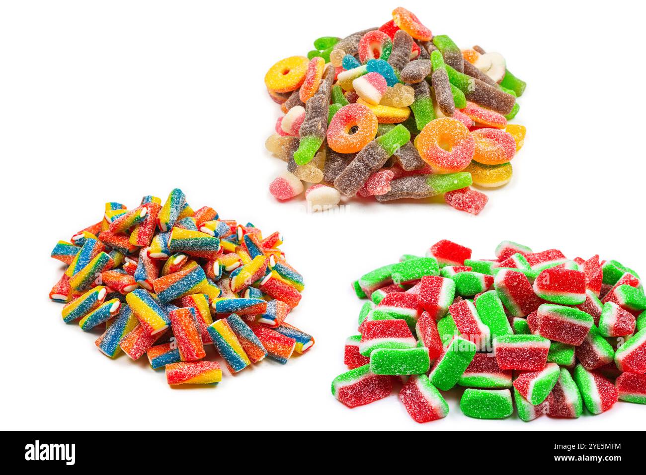 Watermelon jelly sweets. Tasty chewing candies. Top view Stock Photo ...