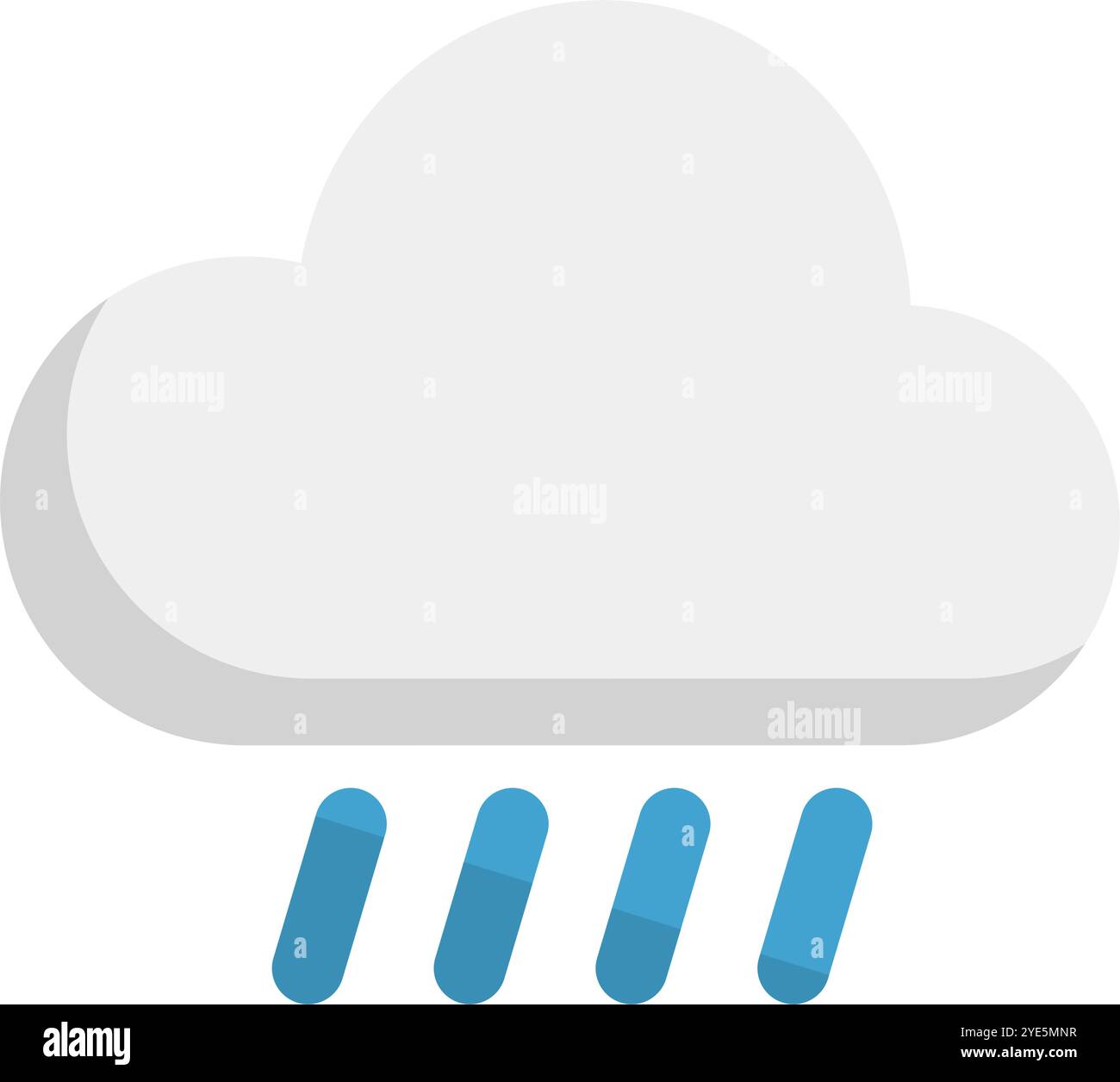 Flat design cloudy cloud and rain icon. Precipitation amount. Editable vector Stock Vector Image ...