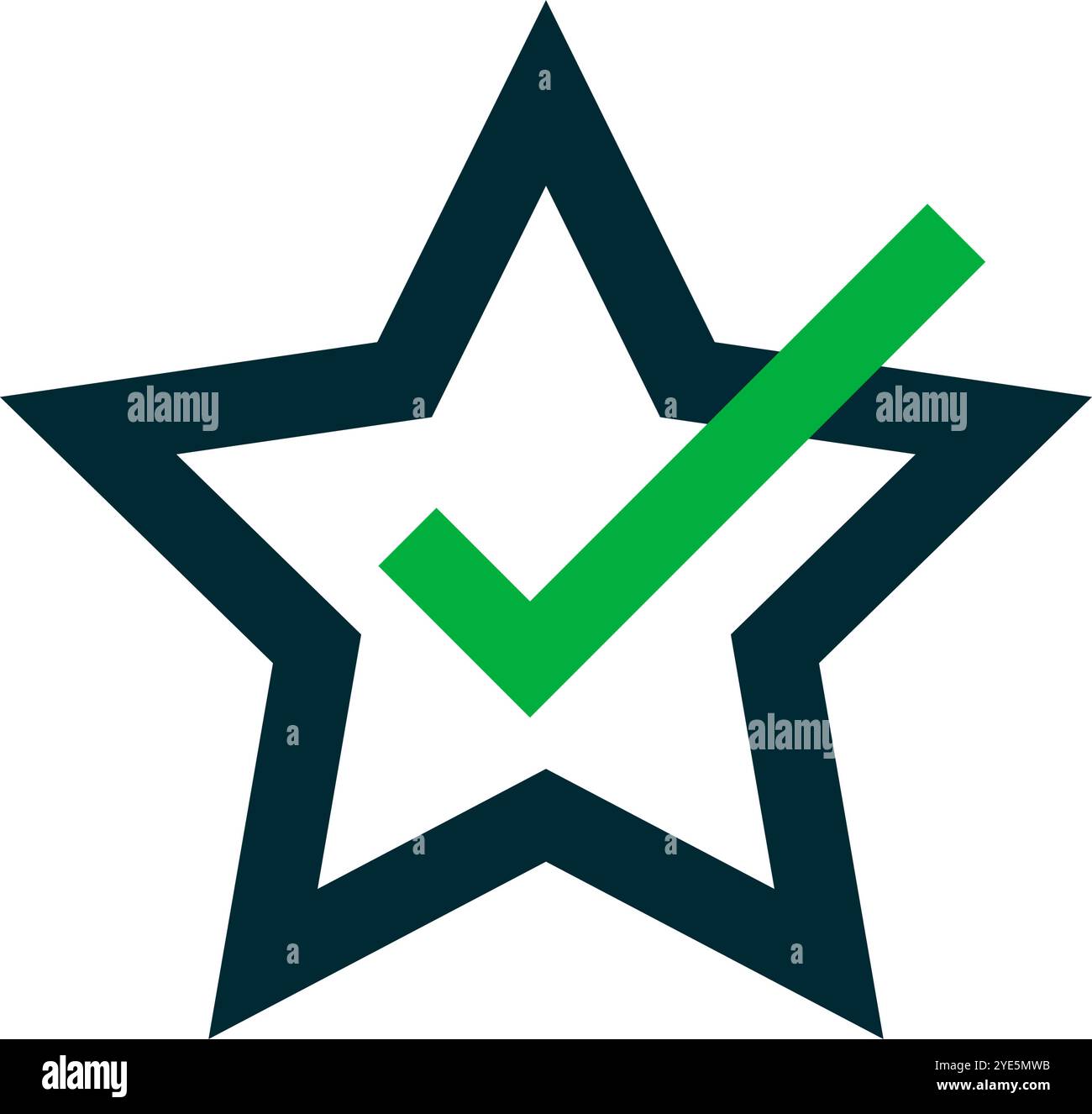 Star and check mark. Certification. Favorite. Editable vector Stock ...