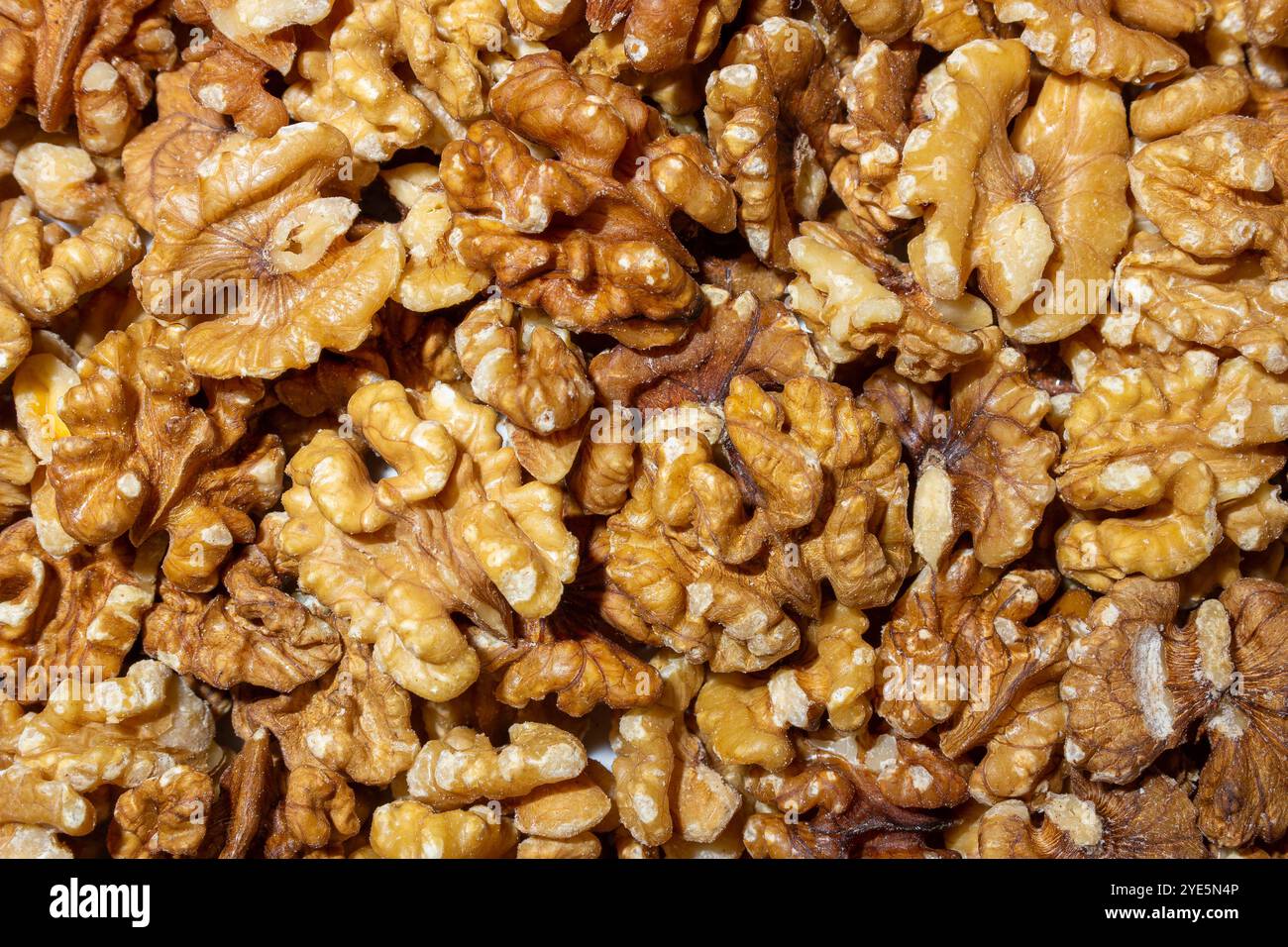 Scattered Shelled Walnuts. Background from Walnut. Natural High-Calorie ...