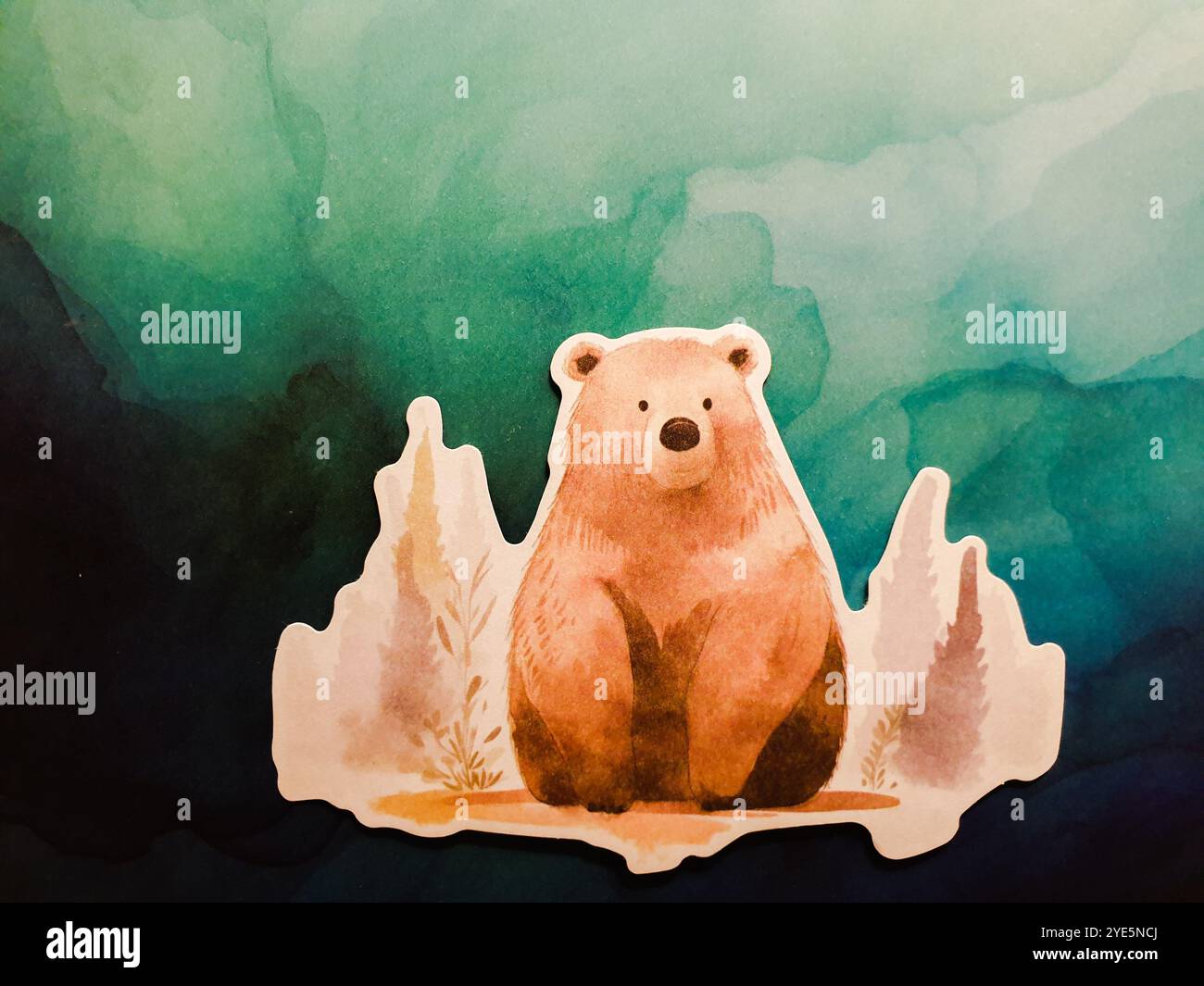 Conceptual collage art of a bear sitting Stock Photo - Alamy