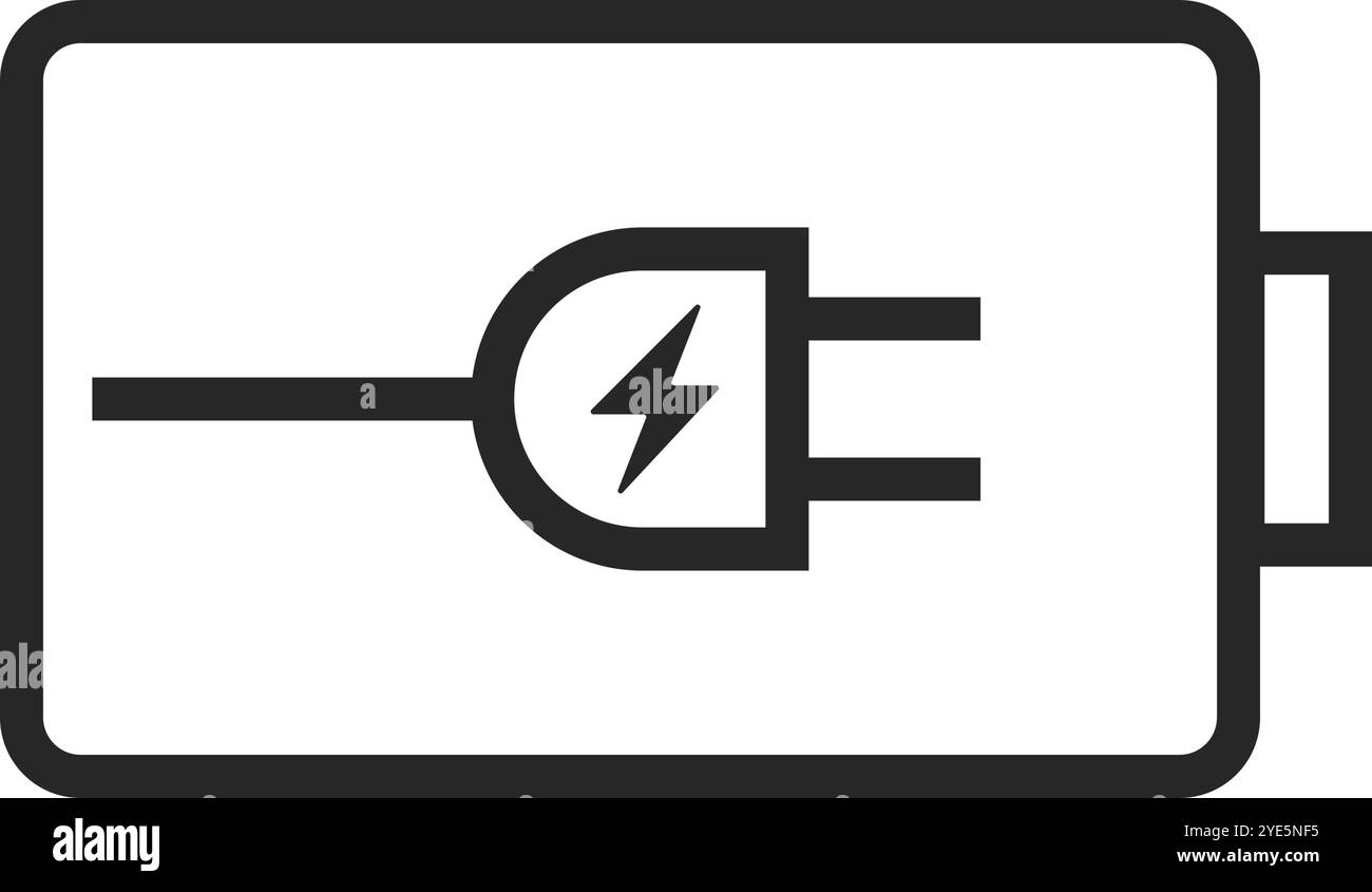 Simple charging battery icon. Electric supply. Editable vector Stock ...