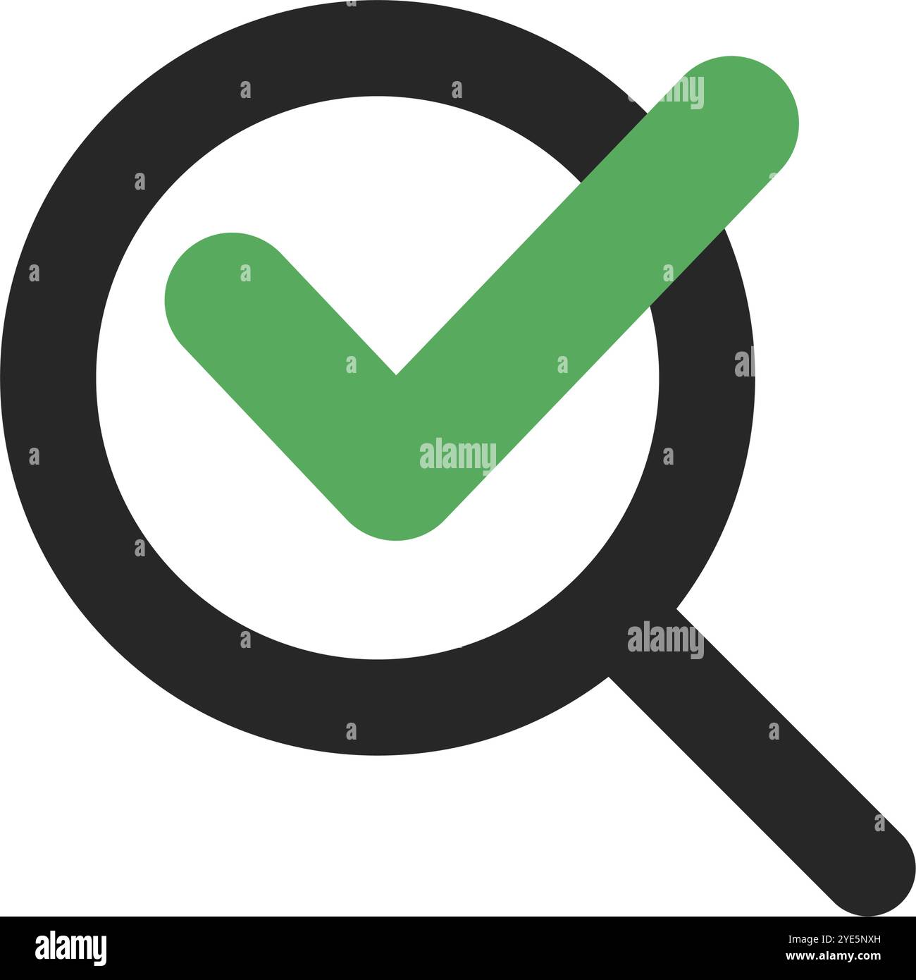Inspection check mark magnifying glass icon. Confirmation. Editable vector Stock Vector Image ...