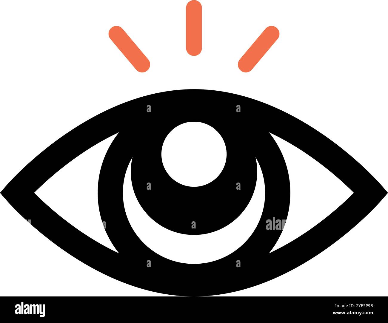 Eye icon looking up. Editable vector Stock Vector Image & Art - Alamy
