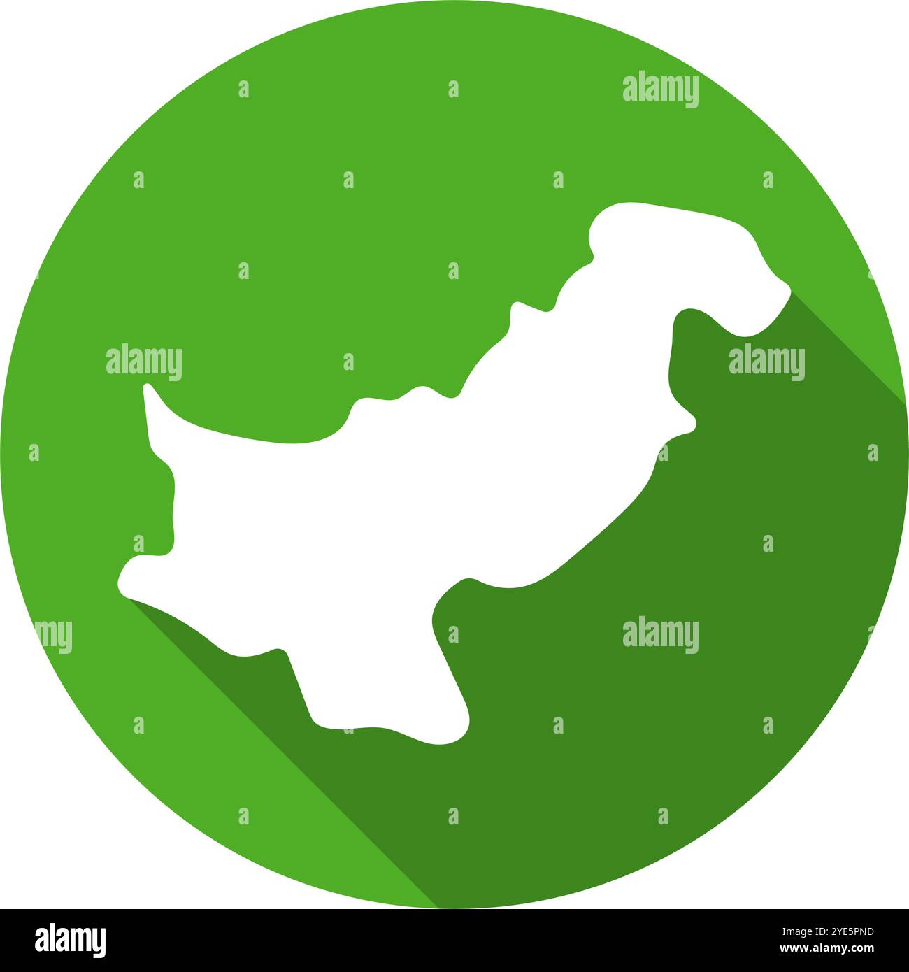 Round shaded Pakistan map icon. Editable vector Stock Vector Image ...