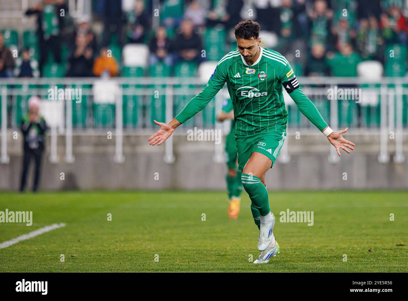 Leonardo Rocha seen celebrating after scoring goal during PKO BP ...