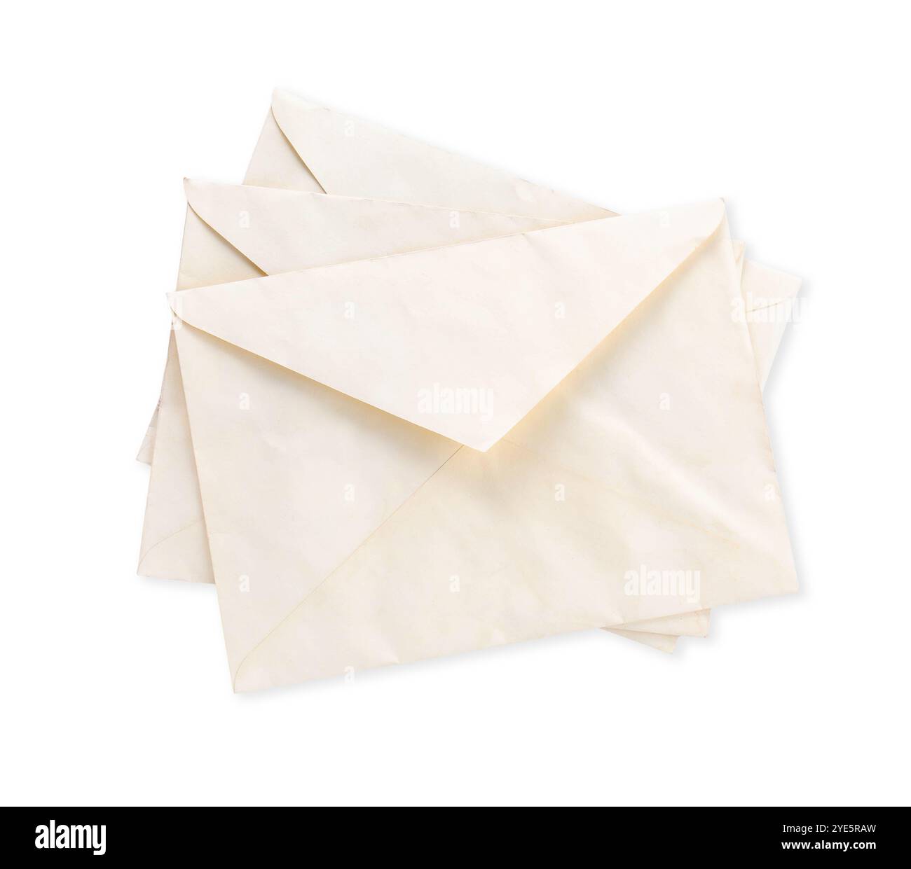 Stack of old letters on light grey background, top view Stock Photo - Alamy