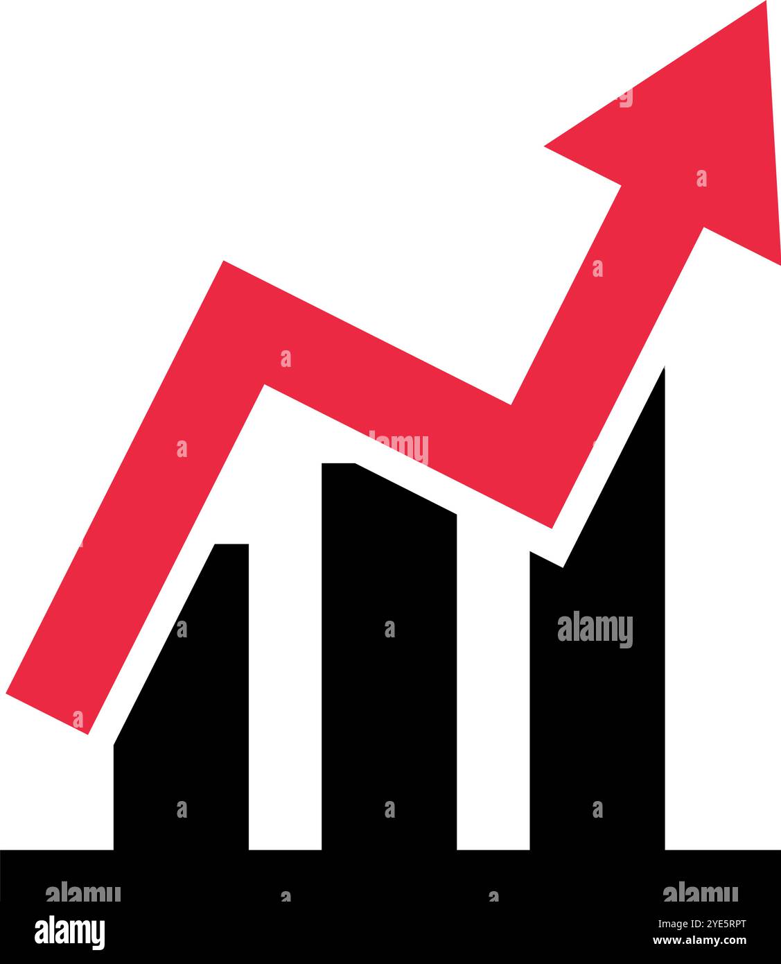 Increasing bar chart and red arrow. Chart. Editable vector Stock Vector ...