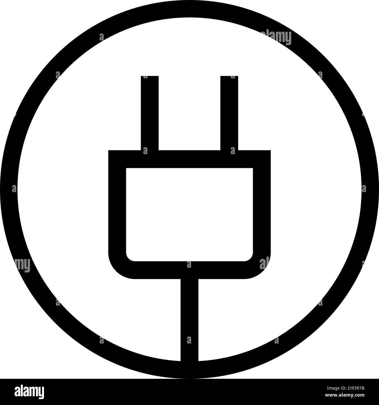 Round outlet sign. Plug sign. Editable vector Stock Vector Image & Art ...