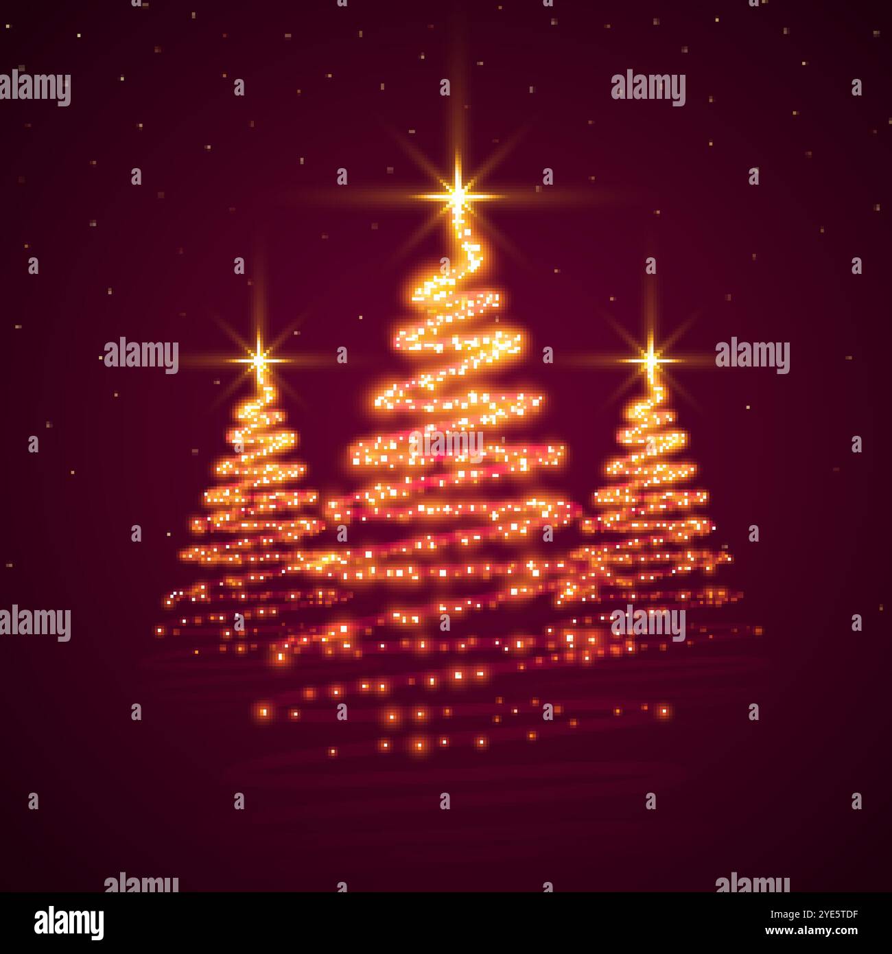 magical sparkling christmas tree with golden star Stock Vector Image ...