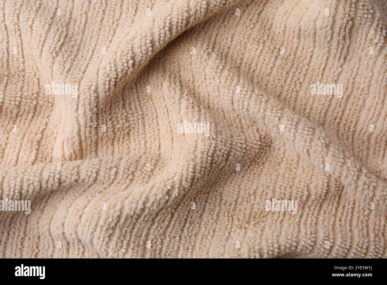Clean beige microfiber cloth as background, top view Stock Photo - Alamy