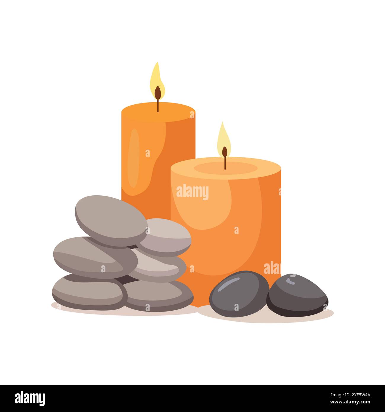 Serene Candles with Zen Stones Vector Clip Art for Relaxation Designs ...