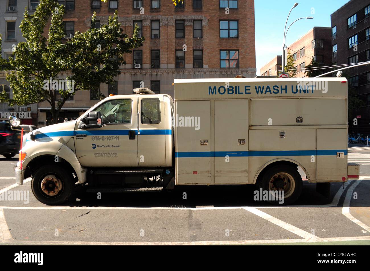 A Metropolitan Transportation Authority mobile wash unit vehicle is ...