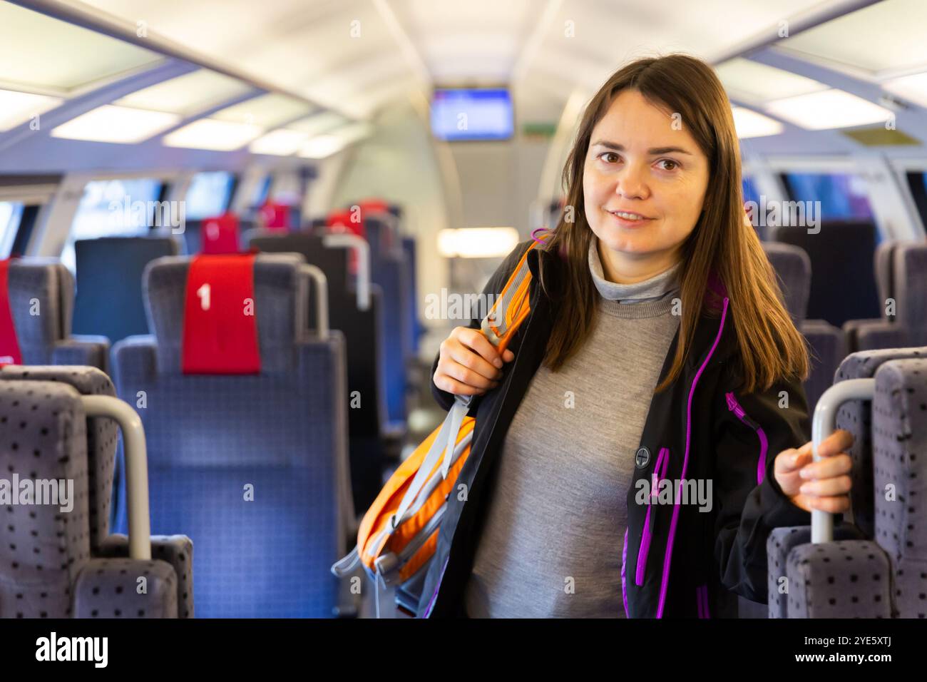 Passenger train standing aisle hi-res stock photography and images - Alamy