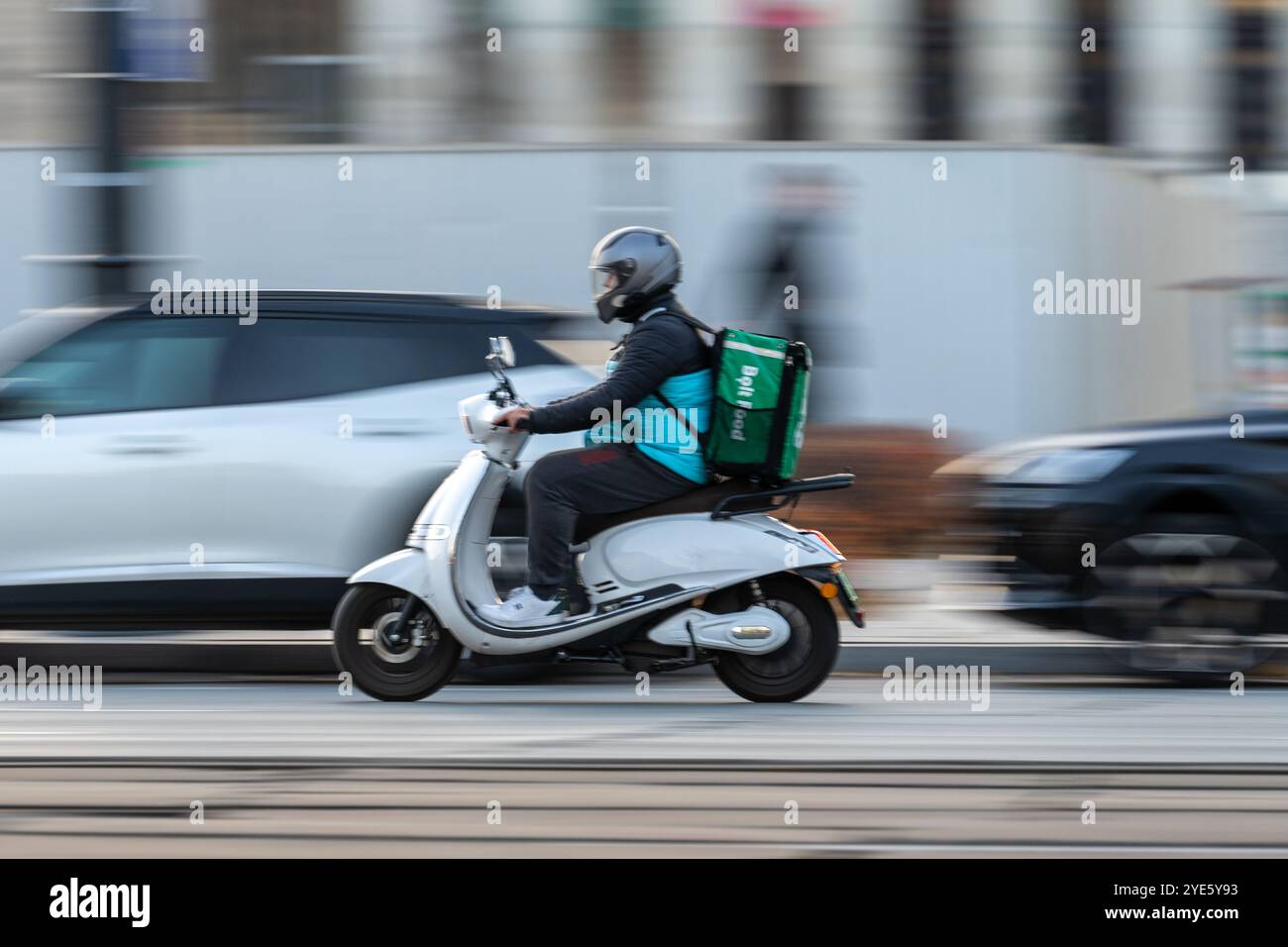 A Bolt delivery rider seen in the street in Warsaw Stock Photo - Alamy