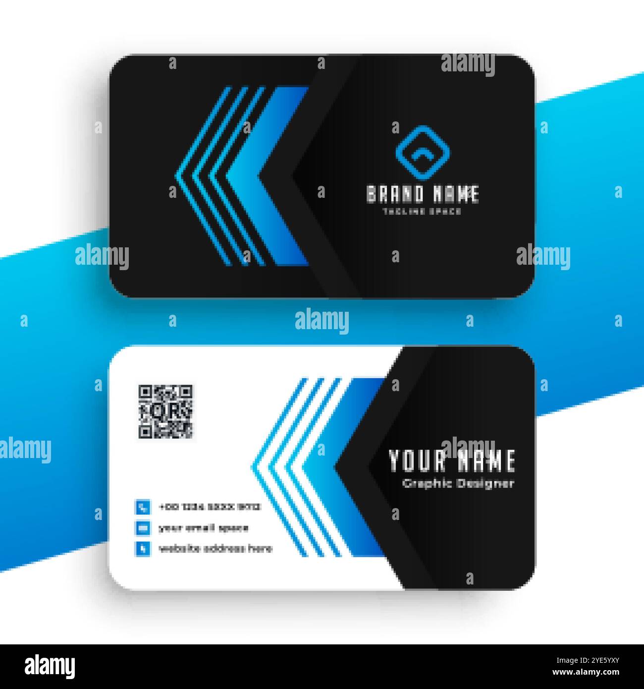 stylish blue modern business card stationary layout Stock Vector Image ...