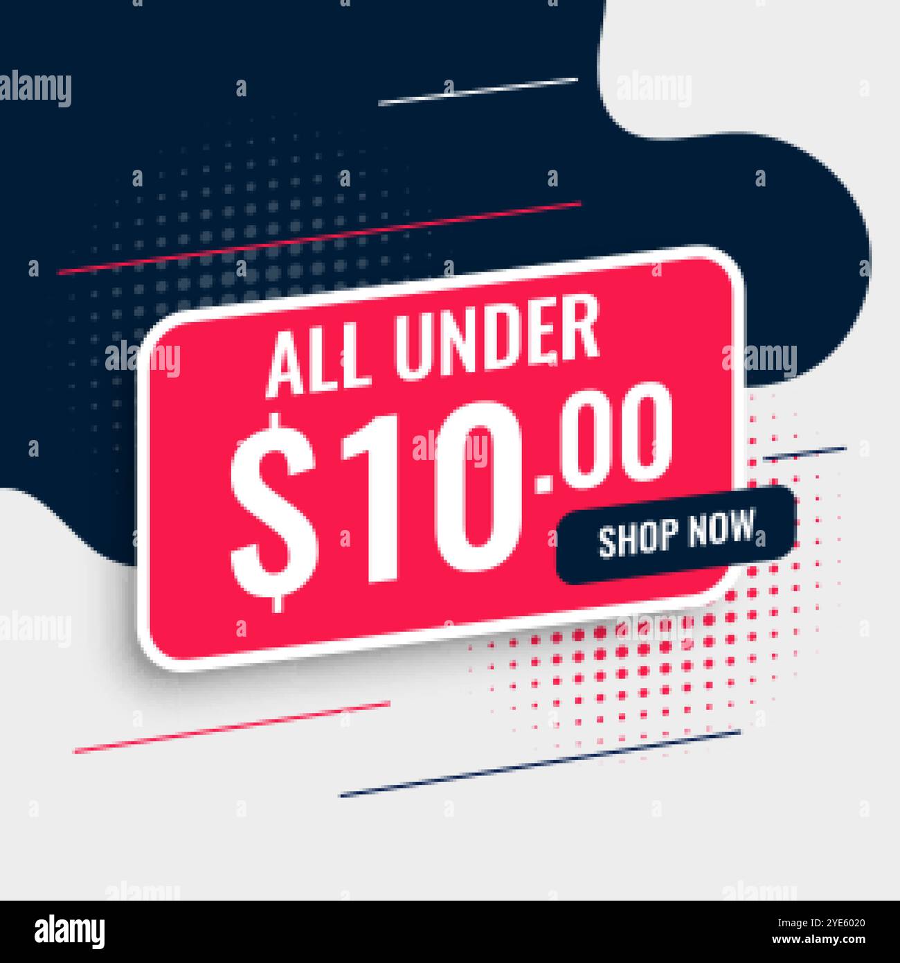 all under dollar ten shopping promotional banner Stock Vector Image ...