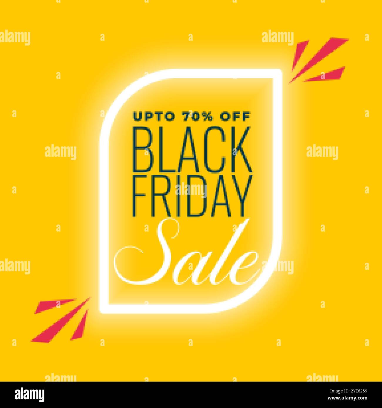 black friday sale ad template with stylish neon frame vector Stock ...