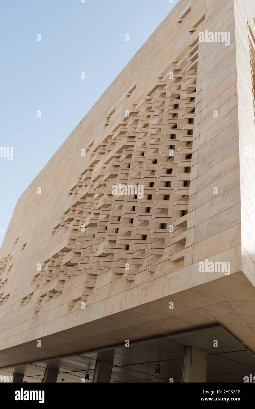 Facade of Malta Parliament building. Valletta, Malta. No people Stock ...