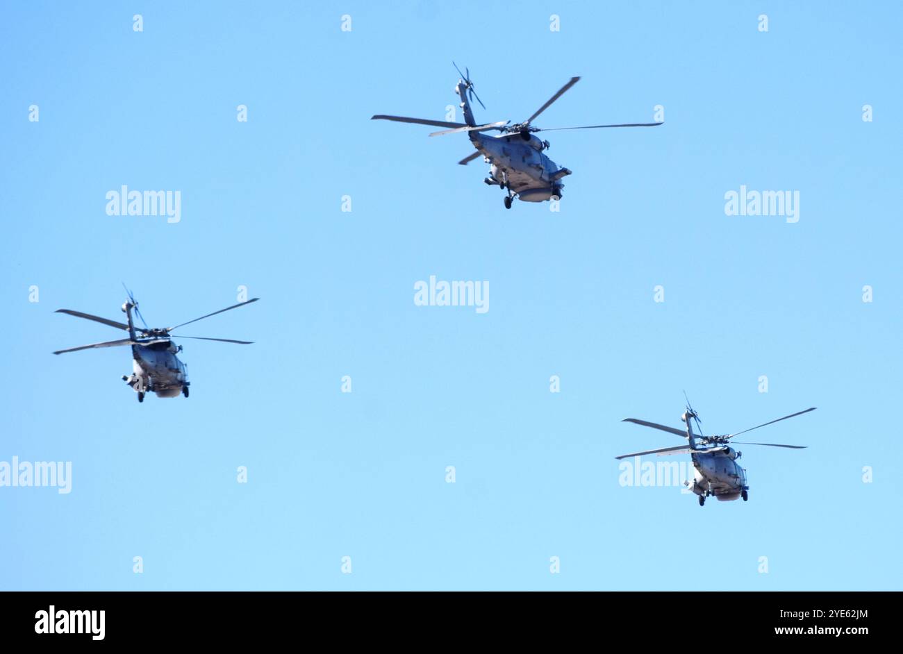 Hellenic airforce helicopters parade Stock Photo - Alamy
