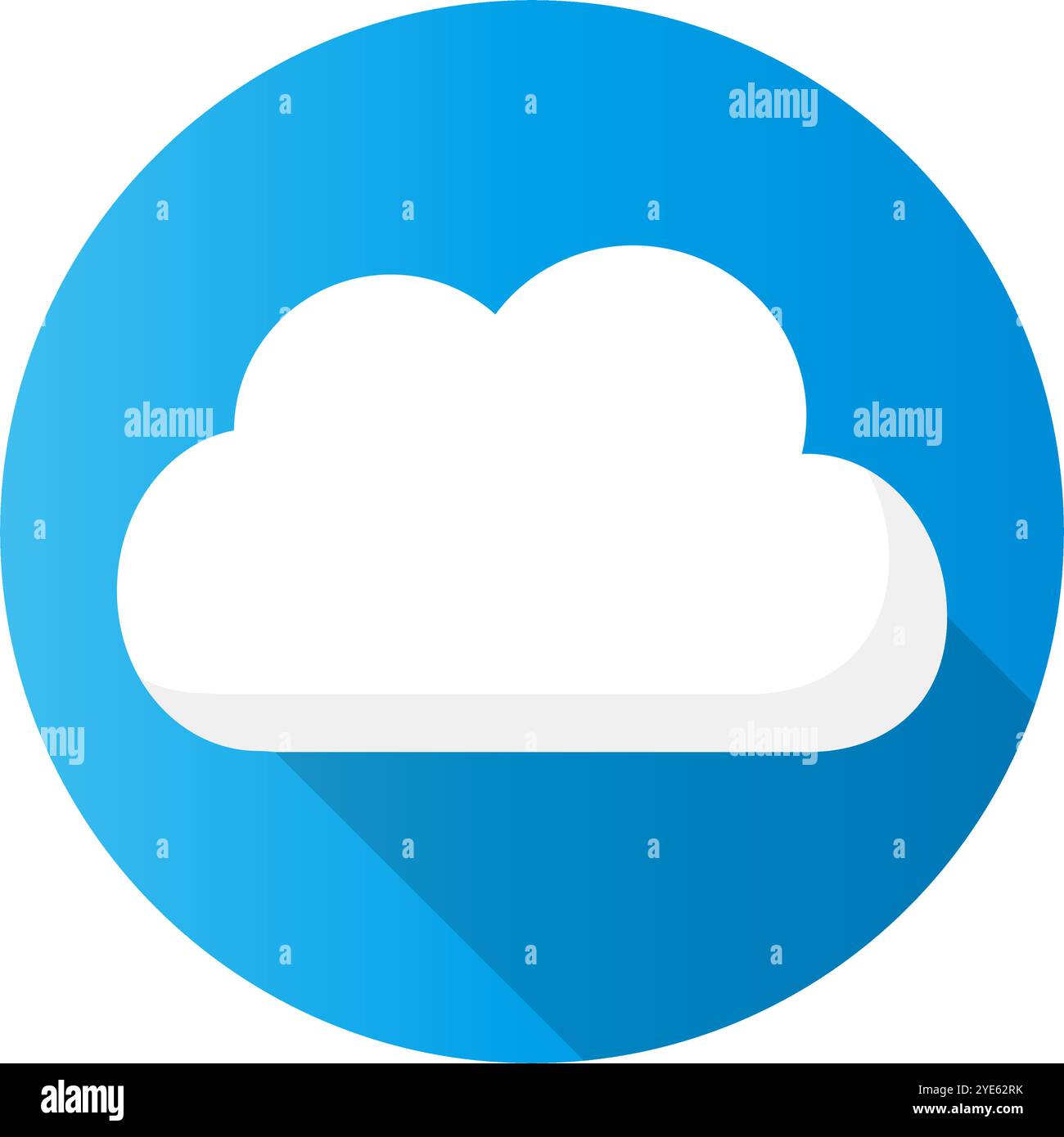 Flat design round sky and cloud icon and shadow. Editable vector Stock ...