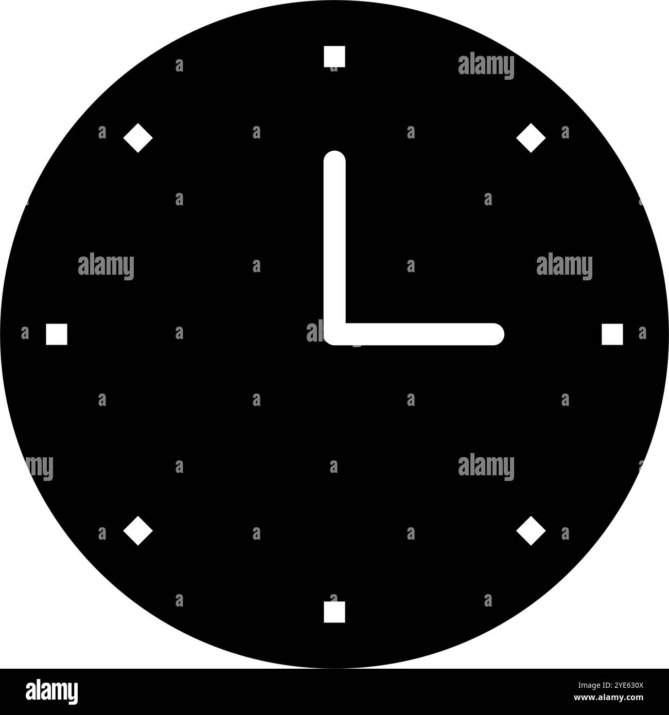 Simple clock silhouette icon. Editable vector Stock Vector Image & Art ...