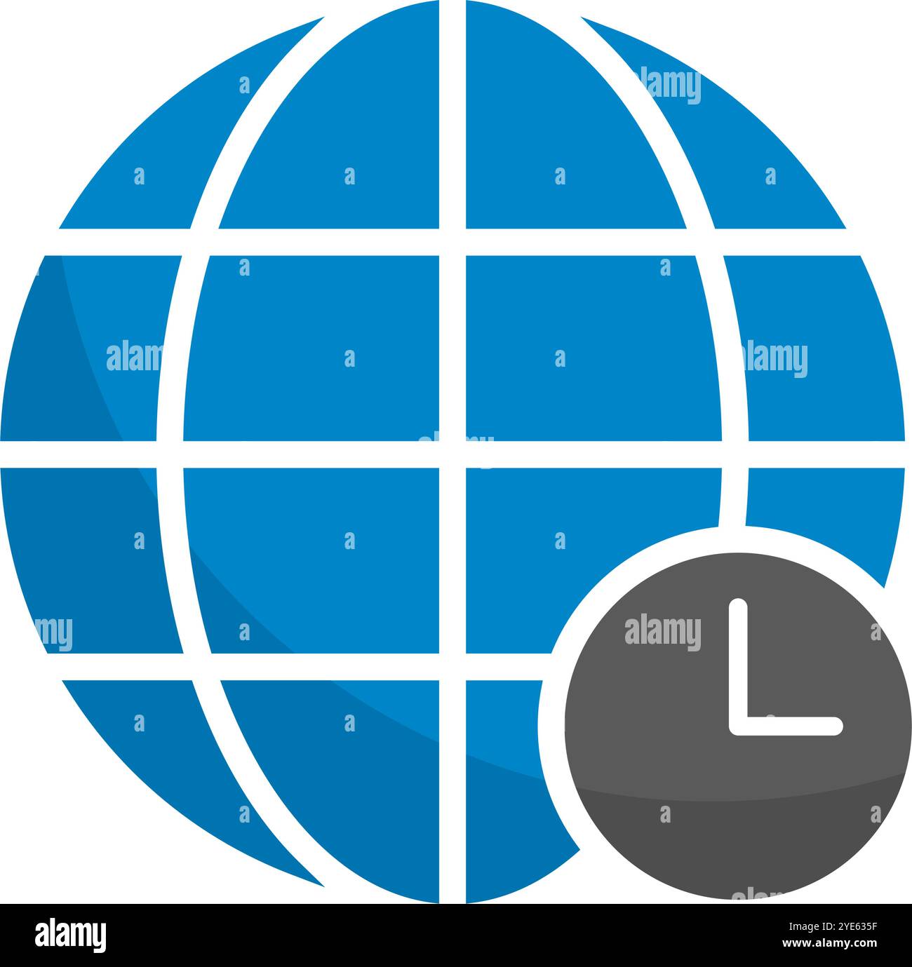 Earth and clock time zone icon. Time difference. Editable vector Stock ...