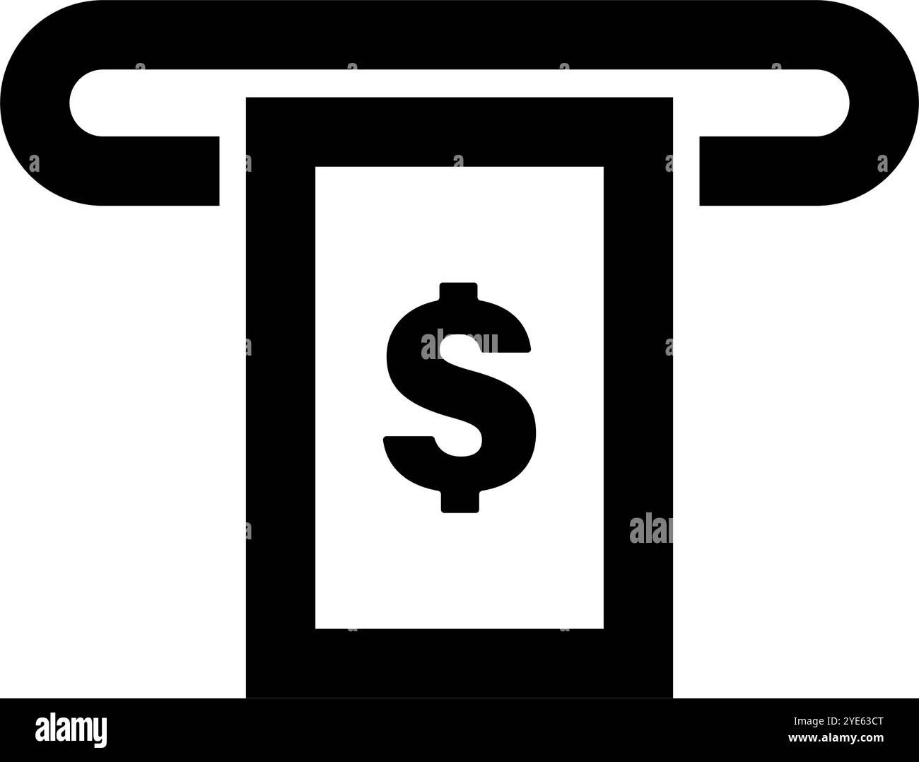 Simple dollar bill drawer icon. ATM. Editable vector Stock Vector Image ...