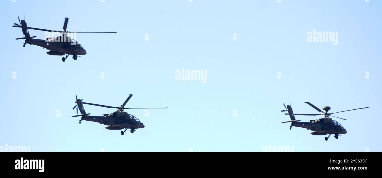 Hellenic airforce helicopters parade Stock Photo - Alamy